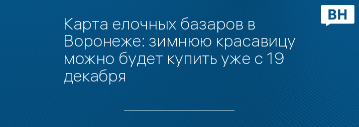 Карта елочных базаров в Воронеже: зимнюю красавицу можно будет купить ...